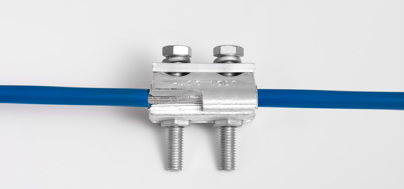 Parallel groove clamps for bare neutral messenger and grounding ...